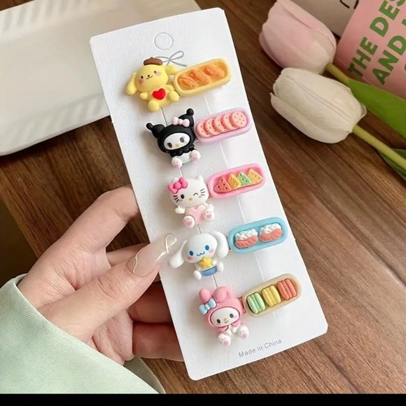 Sanrio | Accessories | Hello Kitty Character Hair Pins Assortment Of 5 ...